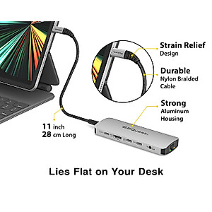EZQuest USB C Hub Docking Station 10 in 1 with 4K HDMI 60Hz, 1 Gbs Ethernet, 2 USB C Gen 2 10Gbs Ports, 1 USB C PD 3.0 Port, 2 USB A 3.0 Ports, Audio Port, SD/Micro SD, Compatible with USB-C Computers