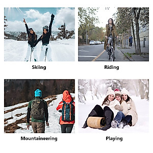 Womens Slouchy Beanie and Scarf Set for Girls Warm Knit Winter Ski Hat with Fleece Lined (BLACK)