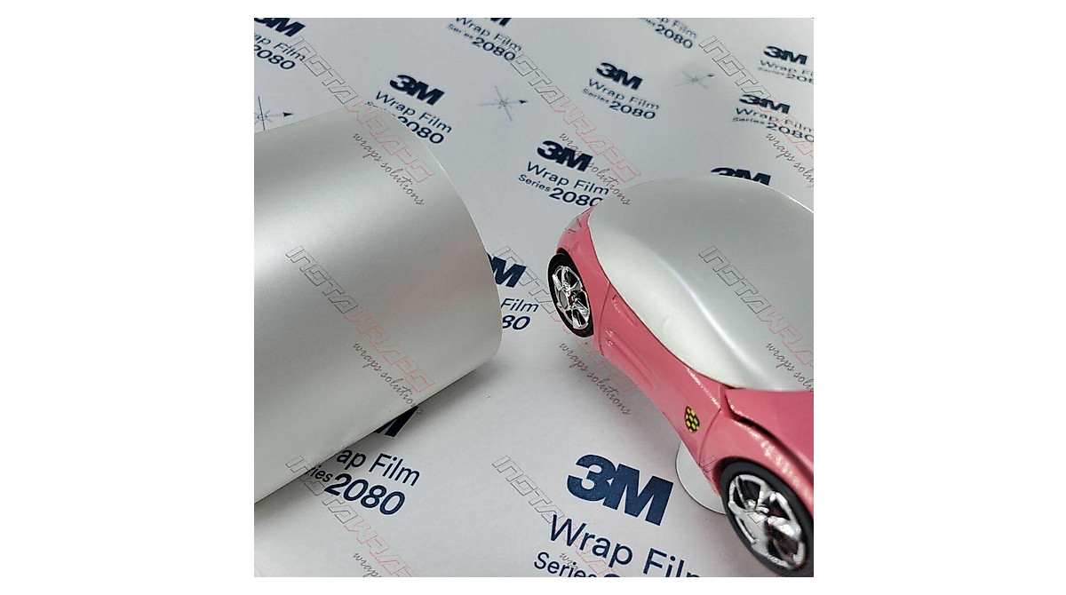 3M Satin Pearl White Car Wrap Vinyl 5ft x 2ft