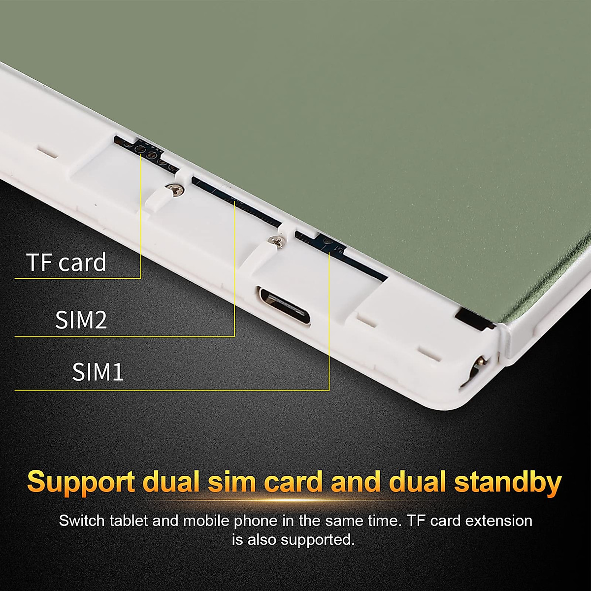 GOWENIC 8in Tablet, 5G Dual Frequency WiFi, 64GB ROM 128G Expand, 4GB RAM Octa Core Processor, 200W and 800W Camera, 8800mAh Tablet PC, Support OTG Connection (US Plug)