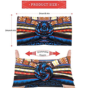 WILLBOND 6 Pieces African Headband for Women Stretchy Boho Print Hairband Yoga Running Sports Workout Head Grip Band Elastic Turban Headwrap Head Cloth for Women, Classic Pattern