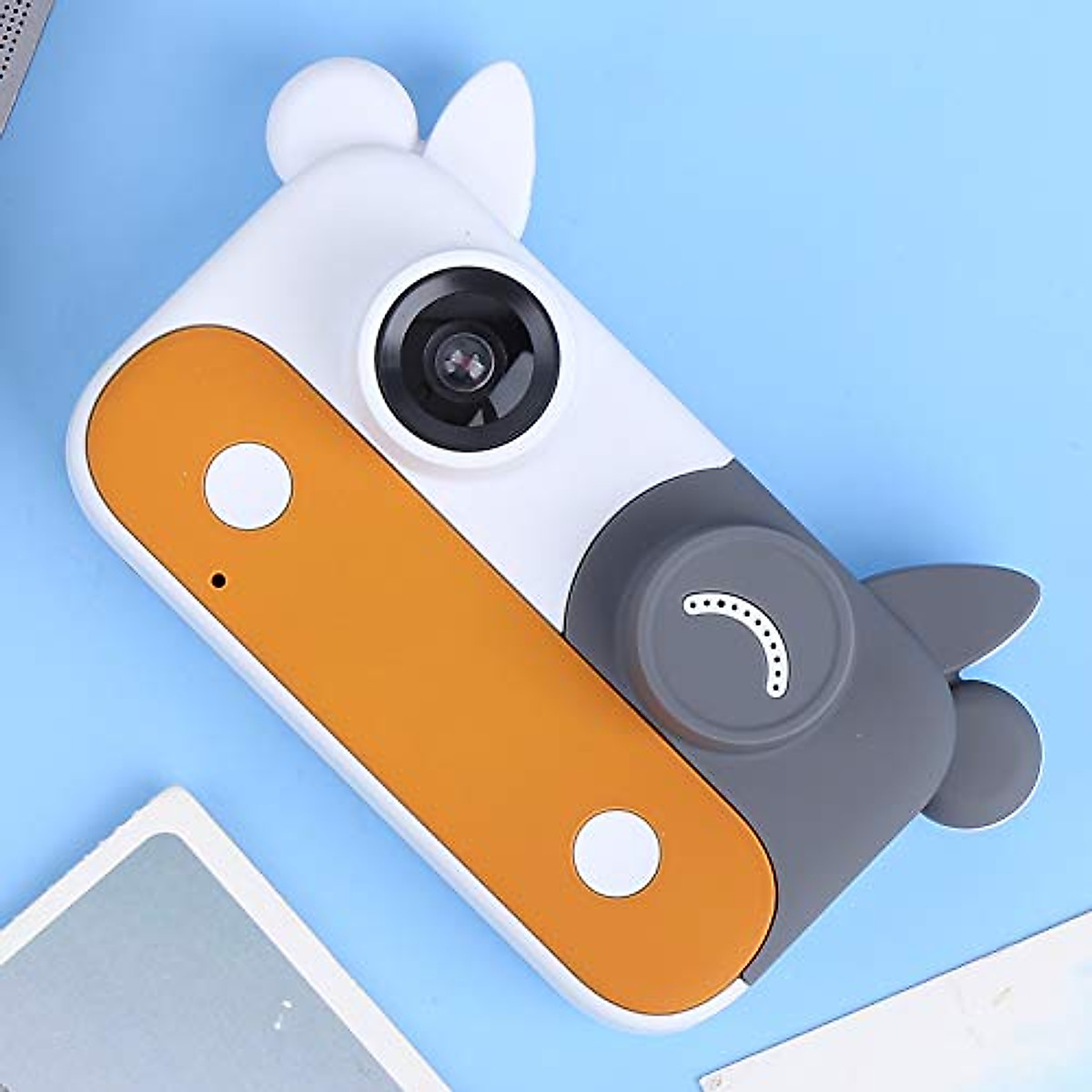 PAKIDS Camera Mini Children Camera Portable Cow Children Camera Mini Cartoon Digital DV Game Gift 400mAh Large Capacity Battery Gift for Kid Children Camera(Brown) (Color : Brown)