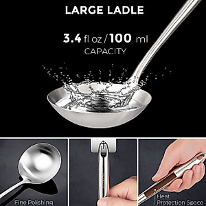 YOSUKATA Carbon Steel Wok Pan - 14 “ Woks and Stir Fry Pans With Wok Lid 13.6 Inch - Premium Stainless Wok Cover with Tempered Glass Insert Steam Holes +17’’ Wok Spatula and Ladle