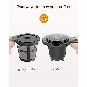Single Serve Coffee Maker Brewer for K-Cup Pod & Ground Coffee Thermal Drip Instant Coffee Machine with Self Cleaning Function, Brew Strength Control