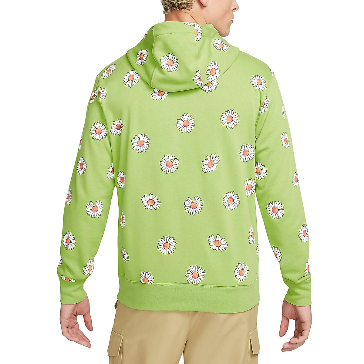 Nike Sportswear Sport Essentials Men's French Terry Pullover Hoodie (as1, alpha, m, regular, regular, Standard, Vivid Green/White, Medium)