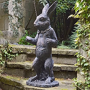 OFFEL Wonderland Garden Sculpture Set Alice in Wonderland Statues Hand Cast Stone Garden Statue Ornament for Indoor Outdoor Garden Patio Lawn Yard (Complete Set)