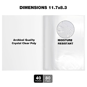 Student Drawings Artwork Portfolio, Children's Drawings Artwork Saved Portfolio 40 Pockets Display 80 Pages Art Painting (small animal)