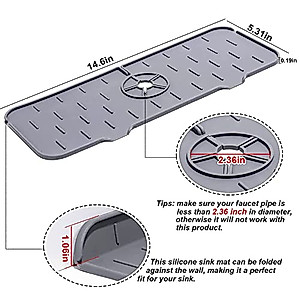 Kitchen Bathroom Silicon Sink Splash Drying Mat, Faucet Drip Protector, Commonly Used Sink Accessories In Bars, Rvs, Kitchens, Bathrooms And Farmhouses.