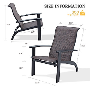 VICLLAX Outdoor Adirondack Chair Set of 2, Patio Chair for Lawn Garden, All Weather Outdoor Lounge Chairs, Black and Mocha
