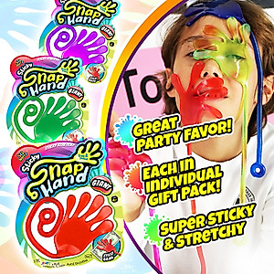 Fun a Ton Giant Snap Hand-Jumbo Sticky Hands Toy (4 Pack Assorted) Large Stretchy Toy for Kids. Party Favors, Classroom Prizes, Birthday Gifts Easter Day Goodie Bags Stuffers Bulk. 414-4s