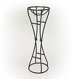 Alpine Corporation 24" Tall Indoor/Outdoor Metal Gazing Globe Display Stand, Black