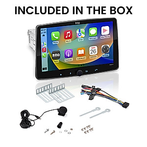 BOSS Audio Systems BCPA10 Car Stereo - Apple CarPlay, Android Auto, Single Din, 10.1 Inch Touchscreen, Bluetooth, No CD DVD Player, AM/FM Radio Receiver, Multicolor Illumination