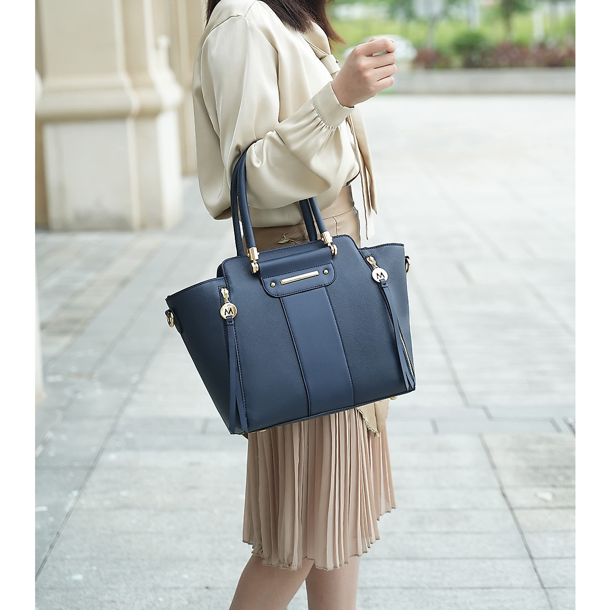 MKF Collection Tote Bag for Women, Vegan Leather shoulder bag Top-Handle Crossbody Purse Handbag