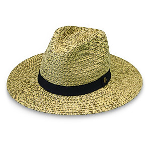 Wallaroo Hat Company – Men’s Palmer Fedora – UPF 30+ Sun Protection, Wide Brim, Packable Design and Adjustable Sizing – Classic Sun-Smart Hat for Summer Adventures and Travel (Medium/Large, Natural)