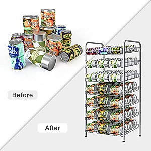 Can Organizer for Pantry 7-tier Can Organizer Can Good Organizer for Pantry Shelf Holds up to 84 Cans Can Rack Dispenser for Pantry, Kitchen, Cabinet Silver