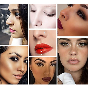 FIBO STEEL 200 Pcs Nose Ring Studs Set For Women Men 316L Stainless Steel Hoops L Shaped Screw Bone Piercing Jewelry 20G 22G 1.5mm 2mm 2.5mm