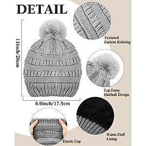 Liitrsh 6 Sets Toddler Winter Hat with Mittens Set Fleece Winter Baby Hat and Mitten Set Knitted Thick Warm Beanie Cap Gloves for Boys Unisex Newborn Infant Girls