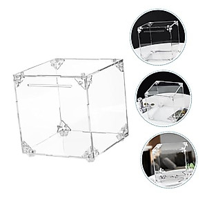 JOEBO Acrylic Piggy Bank Tabletop Coin Container Tabletop Saving Bank Money Supply Cash Saving jar Transparent Bank Daily use Saving Pot Compact Bank Cylinder Household Products 15c