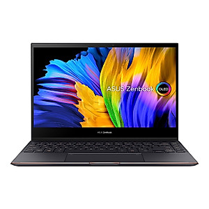 ASUS ZenBook Flip S13 Slim Laptop, 13.3” 4K OLED Touch, Intel Evo Platform Core i7-1165G7, 16GB RAM, 1TB SSD, Thunderbolt 4, TPM, Windows 11 Pro, AI Noise-Cancellation, Jade Black UX371EA-XH76T