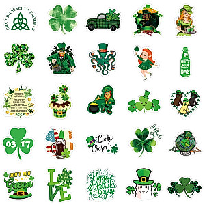 50 PCS St Patrick's Day Stickers,Vinyl Waterproof Aesthetic Stickers for Water Bottle,Laptop,Phone,Patrick's Day Decorations Party Home Supplies,for Teens Girls Kids Gift