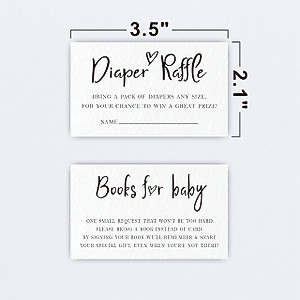 JCVUK Set of 25 Baby Shower Invitations with Envelopes, Diaper Raffle Tickets and Baby Shower Book Request Cards, Hello Baby, Modern Minimalist Theme Gender Reveal Party For Boys or Girls(YQKTZ-A09)