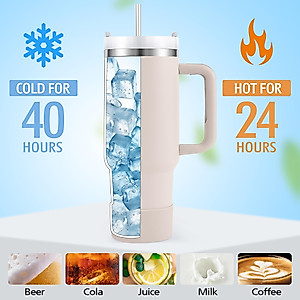 LorinShine 40 OZ Stainless Steel Tumbler with Lid and Straw, Insulated Cup with Handle, Leak Proof Tumbler, Large Water Iced Tea Coffee Bottle for Gift/Travel/Sport/Home