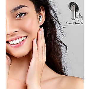 eleror T7 Wireless Earbuds Active Noise Cancelling, 4Mic Call ANC Noise Cancellation Bluetooth Headphones and Immersive Sound with Wireless Charging, Comfortable/Secure Fit, Light Weight (Blue)