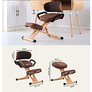 Autopeck Ergonomic Kneeling Chair Posture Wooden Back Office Seat Thick Wood Adjustable Suitable Stool Design Home Healthy Support Improved Knee