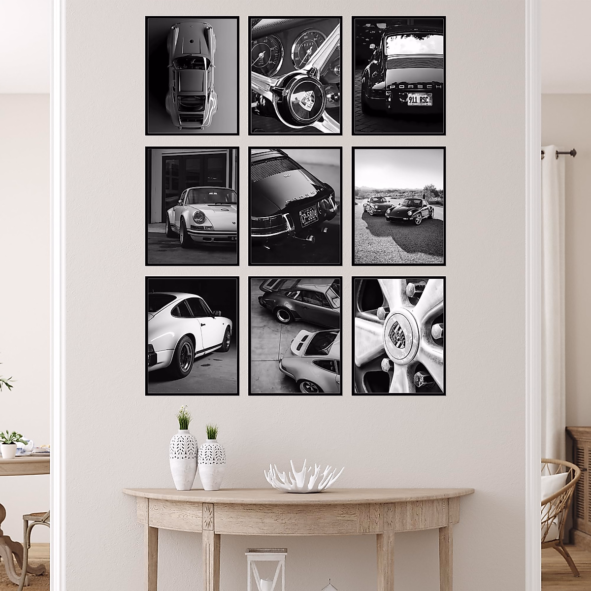BigWig Prints Porsche 911 Poster - Porsche Wall Art, Vintage Car Poster, 911 GT3 RS Art, Garage Decor, Classic Car Wall Decor, Artwork for Garage - Unframed Set of 9 (8x10)