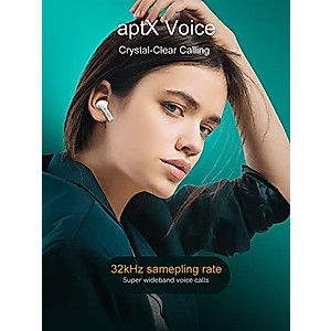 QCY MeloBuds Wireless Earbuds T18 Multipoint Connection Headphones, QCC3050 Bluetooth 5.2 in Ear Lightweight Stereo Earphones, aptX Adaptive Studio Sound Headset, aptX Voice, 30H Playtime