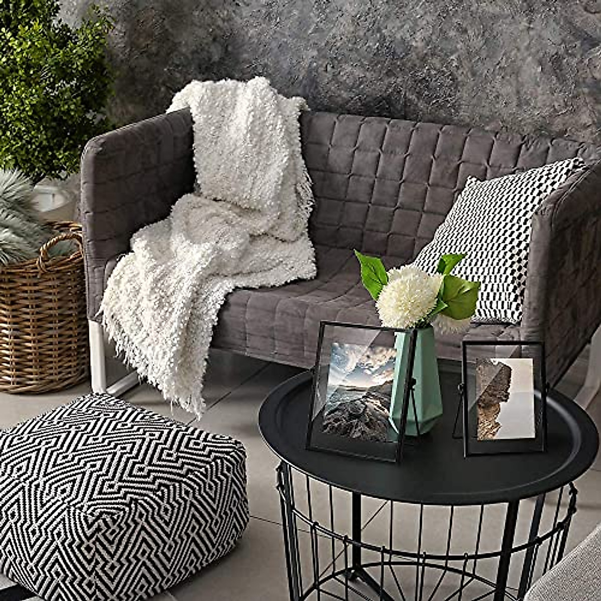 ZONYEO Set of 3 Glass Picture Frame, Collection Simple Metal Floating Frame with Glass Cover Includes 4x4, 4X 6, 5x7