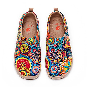 UIN Women's Blossom Painted Fashion Sneaker Canvas Slip-On Travel Shoes (8)