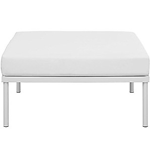 Modway Harmony Aluminum Outdoor Patio Ottoman with Cushion in White White