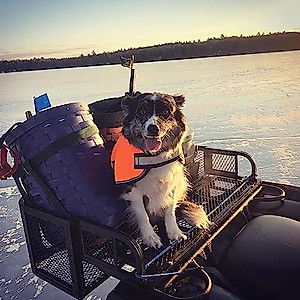 Titan Ramps ATV UTV Universal Rear Drop Cargo Basket Rack Hunting, Fishing, Trail Maintenance, Easy to Install