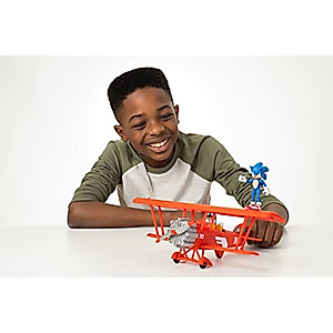 SONIC THE HEDGEHOG 2 The Tornado Playset - Biplane Vehicle, Sonic Figure and Exclusive Tails Figure, Spin The Planes Propeller and Pose Sonic on The Wings with This Interactive Playset!