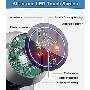 ORFELD Cordless Vacuum Cleaner - 25Kpa Stick Vacuum, 60mins Runtime Cordless Vacuum with LED Display, 6 in 1 Lightweight Deep Clean Quiet Vacuum Cleaner for Hardwood Floor Carpet Car Pet Hair