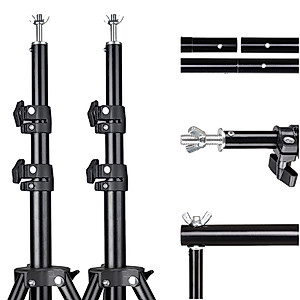 Backdrop Stand Kit 7 x 10ft Adjustable Background Support System Stand Kit 6 Clips Carry Bag for Studio Photo Live Stream Party Event