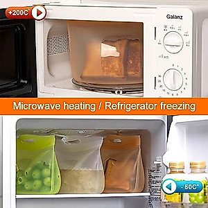 Reusable Silicone Storage Bags, BPA Free 3 PCS Food Storage Bags, Leakproof Gallon Freezer Bags for Sandwich, Snack, Travel Items, Silicone Food Pouch, Suitable for Microwave, Oven, Fridge, Dishwasher