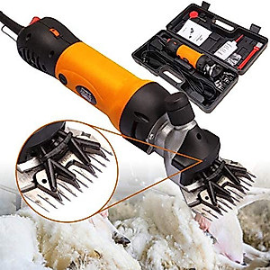Xuanyue Used - Electric Professional Sheep Shears 380W Electric Farm Supplies Animal Grooming Shearing Clipper Sheep Goat Shears Electric Clippers, Farm Supplier (Orange)