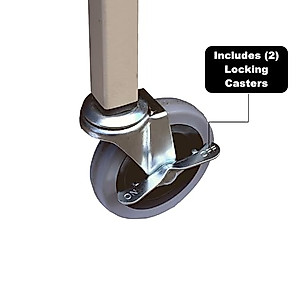 Omnimed American Made Economy Closed Chart Rack, Multi-Tier Steel Frame with Locking Casters (Beige, 16 Binder Capacity (3.5" Max Size))