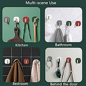 Jearytop Large Multi-Function Hook Utility Paper Towel Holder Wall Mount Adhesive Utility Hooks Seamless Kitchen Bathroom Organizer Hook for Hanging Coat Key Shoes Towels ups Hook Paper Holder 8pcs