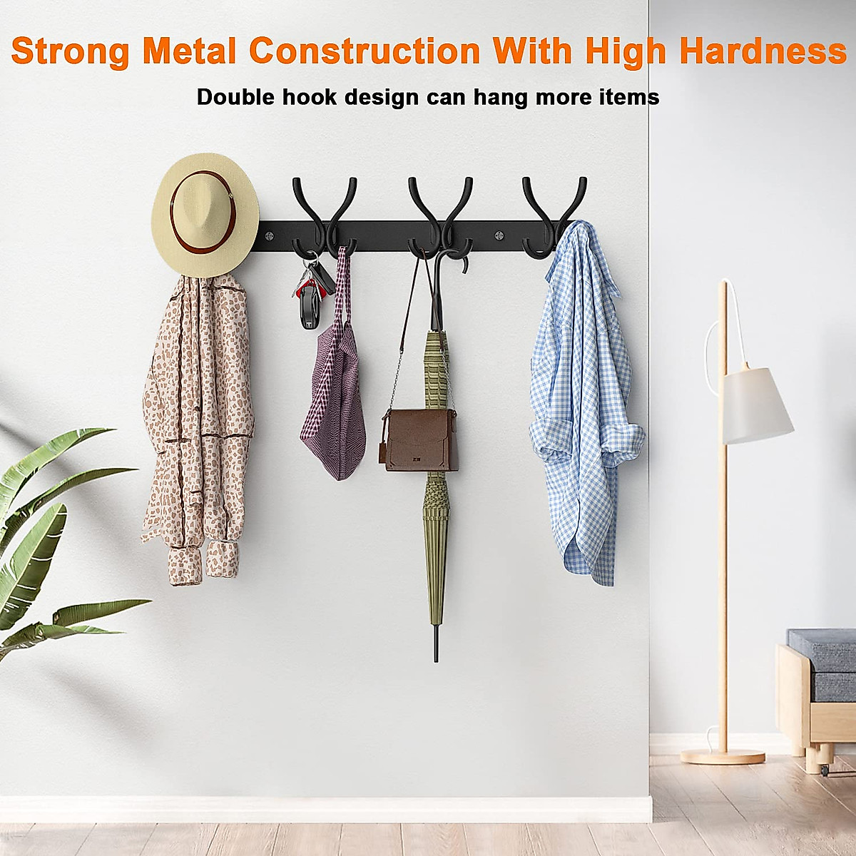 Over the Door Towel Rack, Heavy Duty Towel Racks for Bathroom Door Hanger Over The Door Hooks, Wall Mounted Coat Rack, Door Hanger for Hanging Clothes, Coats, Jackets, Hats, Bags, Robes,Towels