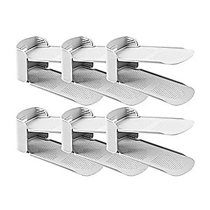 HTLLT Practical and Convenient Shoe Slots Organizer Adjustable Shoe Racks Space Saver Shoe Holder 4/6 Piece Set,Gray,6 Piece Set