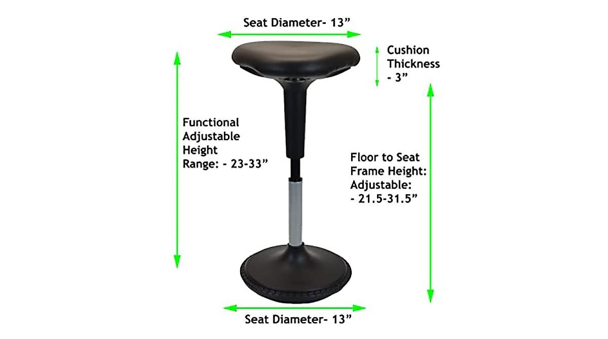 Wobble Stool Standing Desk Chair - Adjustable & Active Sitting