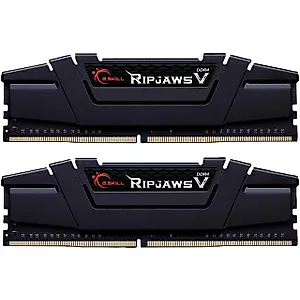 G.SKILL Ripjaws V Series (Intel XMP) DDR4 RAM 64GB (2x32GB) 3200MT/s CL16-18-18-38 1.35V Desktop Computer Memory UDIMM - Black (F4-3200C16D-64GVK)