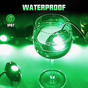 SUNPIE 8 Pods Green LED Rock Lights with Extension Wires for Off Road Truck Car ATV SUV UTV Motorcycle Under Body Glow Light Lamp Fender Lighting, 32-4/5Ft Extension Wires Provided