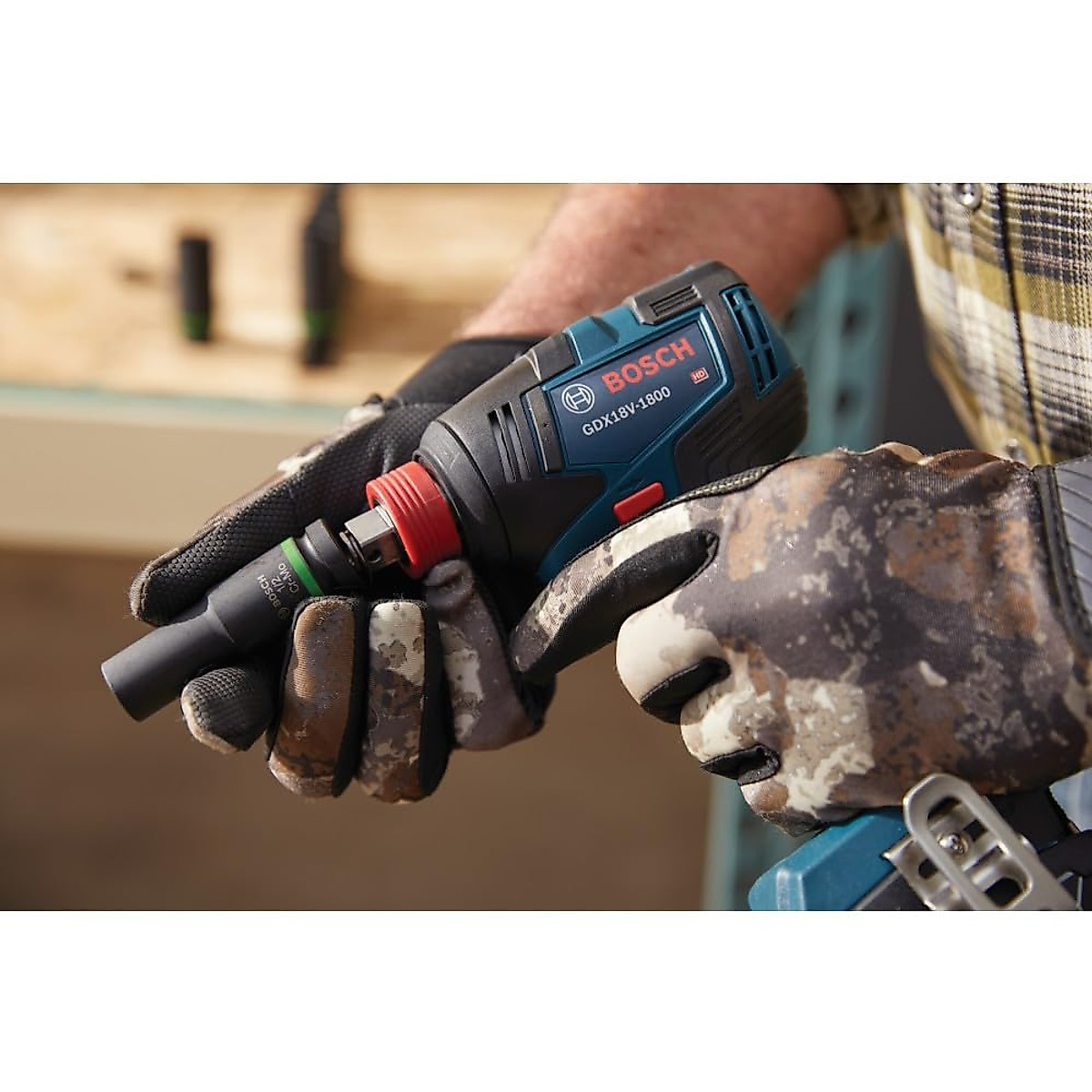 BOSCH GDX18V-1800B12 18V Two-In-One 1/4 In. and 1/2 In. Bit/Socket Impact Driver/Wrench Kit with 2 Ah Standard Power Battery