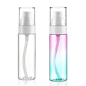 Fine Mist Spray Bottle Plastic Spray Bottles 3.4oz/100ml 2Pack Makeup Setting Spray Bottle TSA Approved Empty Cosmetic Refillable Travel Bottle Containers Sprayer for Water,Perfume,Essential