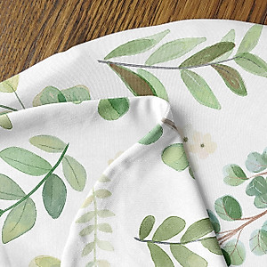 Sweet Jojo Designs Floral Leaf Baby Boy or Girl Cocoon and Beanie Hat 2pc Set Jersey Stretch Knit Sleeping Bag for Infant Newborn Nursery Sleep Wrap Sack - Green White Boho Botanical Woodland Garden