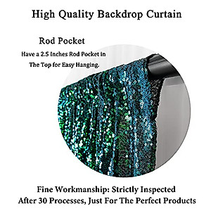 Sequin Backdrop Curtain 4FTx7FT Colorful Green Glitter Sequin Backdrop Wedding Ceremony Backdrop Sequin Shimmer Wall Background Baby Shower Background (4FTx7FT, Colorful Green)
